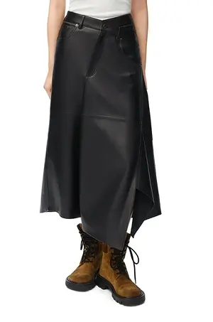 Loewe Asymmetrical Satin Nappa Lambskin Skirt