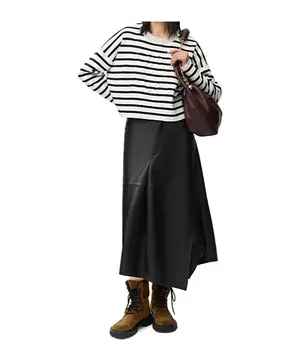 Loewe Asymmetrical Satin Nappa Lambskin Skirt