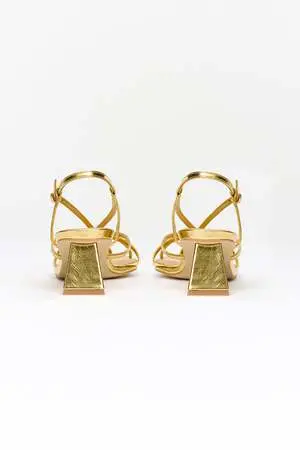 Acler Rubert Heel Sandals - Gold