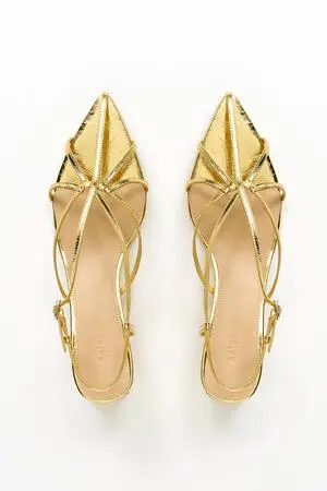 Acler Rubert Heel Sandals - Gold