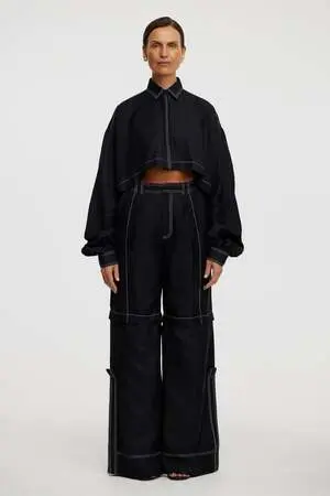 Acler Chapel Hill Convertible Wide-leg Pants - Black