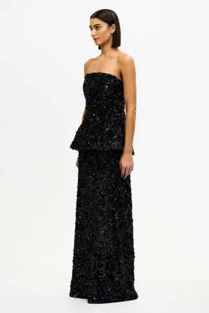 Acler Pipson Sequin Embellished Strapless Top - Black