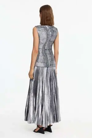 Acler Holden Maxi Dress - Metallic Silver