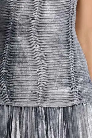 Acler Holden Maxi Dress - Metallic Silver