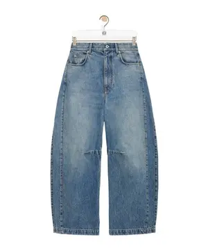 Loewe Barrel Anagram Embroidered Jeans - Washed Denim
