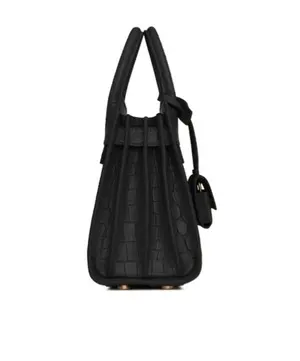 Saint Laurent Nano Sac De Jour Crocodile-effect Tote Bag - Black