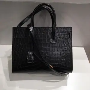 Saint Laurent Nano Sac De Jour Crocodile-effect Tote Bag - Black
