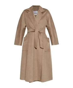 Max Mara Max Mara Ludmilla Belted Long-Sleeved Coat Hazelnut Brown