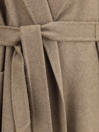 Max Mara Ludmilla Belted Long-sleeved Coat - Hazelnut Brown