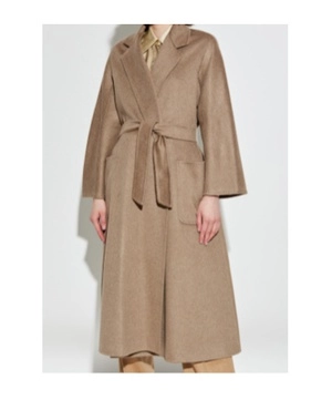 Max Mara Ludmilla Belted Long-sleeved Coat - Hazelnut Brown