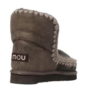Mou Stitched Trim Slip-on Ankle Boots
