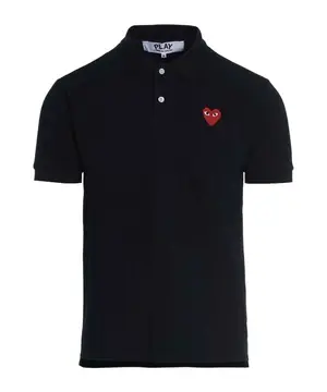 Play Comme Des Garcon Short-sleeved Polo Shirt - Black