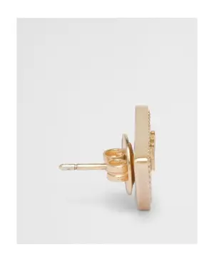Prada Crystal Logo Stud Earrings