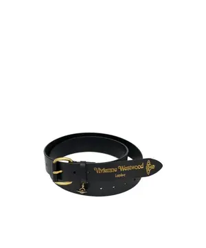 VIVIENNE WESTWOOD Wide Alex Charm Leather Belt - Black