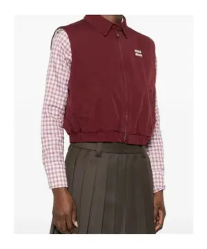 Miu Miu Logo-embroidered Zipped Gilet