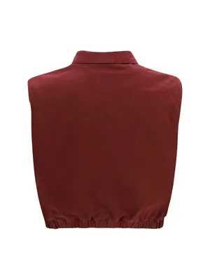 Miu Miu Logo Embroidered Zipped Gilet - No