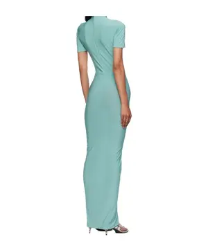Alaïa Gathered Soft Jersey Maxi Dress