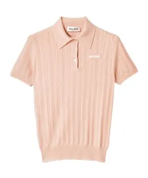 Miu Miu Cashmere Polo Sweater - Pink