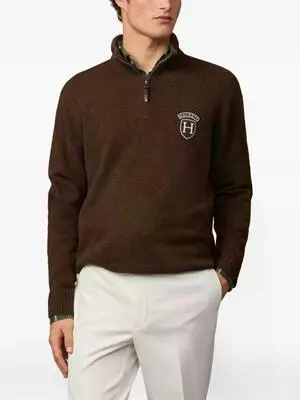 HACKETT LONDON Merino Wool Quarter-zip Sweater