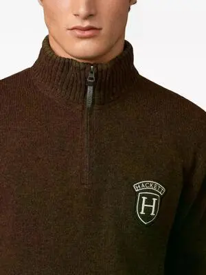 HACKETT LONDON Merino Wool Quarter-zip Sweater
