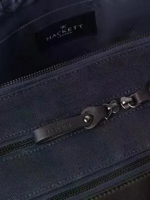 HACKETT LONDON Leather-trimmed Canvas Holdall
