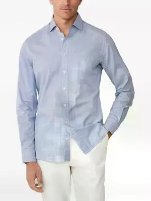 HACKETT LONDON Check-pattern Kent-collar Shirt - Blue