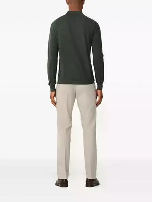 HACKETT LONDON Textured-knit Long-sleeve Polo Shirt