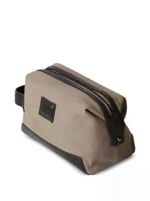 HACKETT LONDON Wells Leather-trimmed Canvas Wash Bag