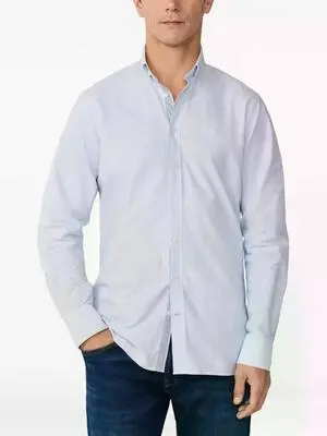 HACKETT LONDON Ticking-stripe Button-down Shirt - Blue