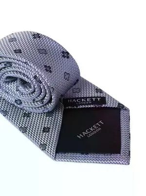 HACKETT LONDON Flower-outline Geometric-pattern Tie