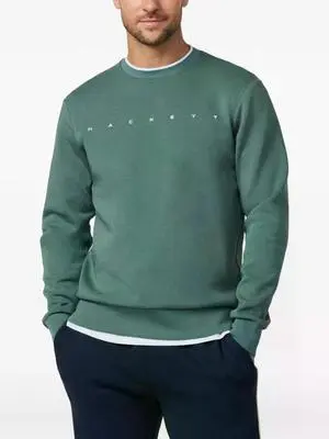 HACKETT LONDON Logo-print Crew-neck Sweater - Green