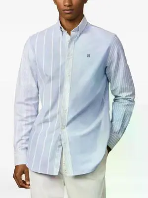 HACKETT LONDON Heritage Patchwork Oxford Buttoned Shirt - Blue