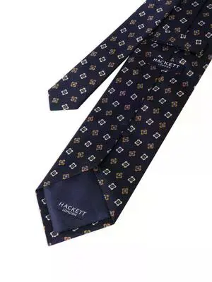 HACKETT LONDON Geometric-pattern Silk Tie