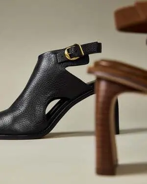 Vince Camuto Fezisha Suede Block Heel Sandal - Black Leather