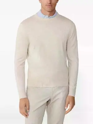 HACKETT LONDON Embroidered-logo Crew-neck Sweater - Neutrals