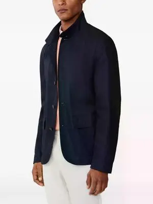HACKETT LONDON Water-resistant Stand-collar Single-breasted Cotton Blazer