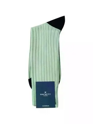 HACKETT LONDON Ribbed-knit Contrast-heel Socks
