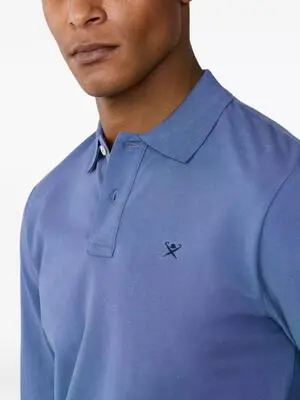 HACKETT LONDON Logo-embroidered Long-sleeve Polo Shirt
