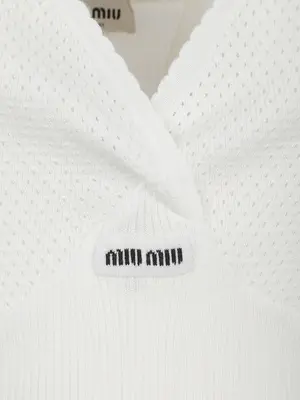 Miu Miu Ribbed Knit Logo Patch Camisole