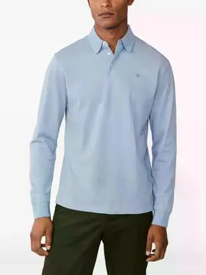 HACKETT LONDON Long-sleeve Embroidered Polo Shirt - Blue