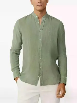HACKETT LONDON Linen Band-collar Shirt - Green