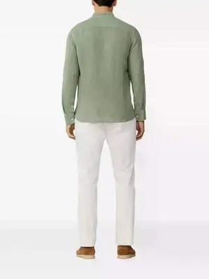 HACKETT LONDON Linen Band-collar Shirt