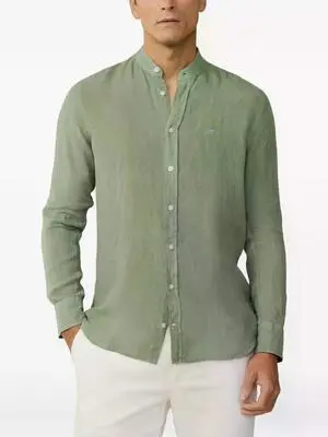 HACKETT LONDON Linen Band-collar Shirt