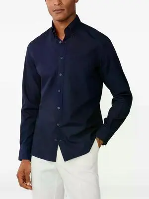 HACKETT LONDON Garment-dyed Shirt - Blue