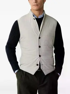 HACKETT LONDON Knit-back Quilted-front Hybrid Gilet