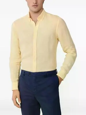 HACKETT LONDON Brompton Button-down Linen Shirt - Yellow