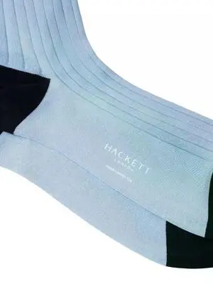 HACKETT LONDON Ribbed-knit Contrast-panel Socks