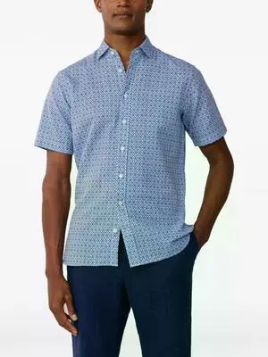 HACKETT LONDON Clay-print Short-sleeve Shirt