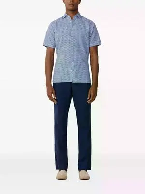 HACKETT LONDON Clay-print Short-sleeve Shirt