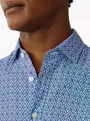 HACKETT LONDON Clay-print Short-sleeve Shirt